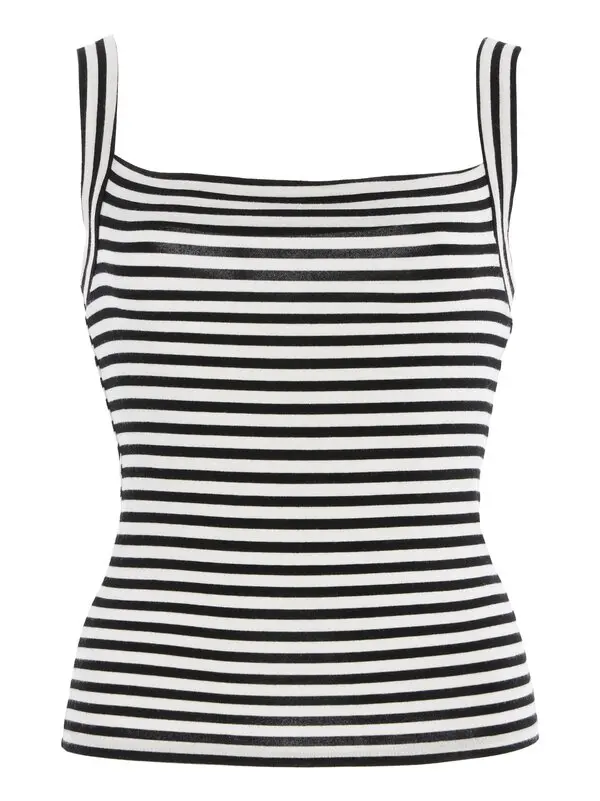 ANEMOS Striped Square Neck Tank Top - Stripe