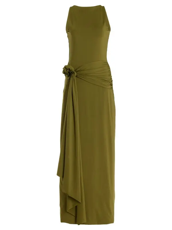 MAYGEL CORONEL Tirso Cutout Maxi Dress - Green