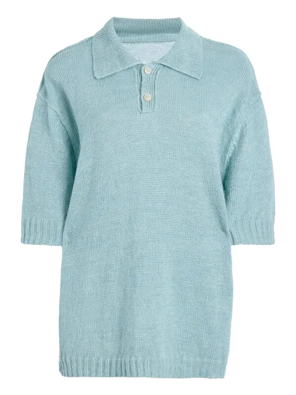 MAISON MARGIELA Hemp Polo Shirt - Blue