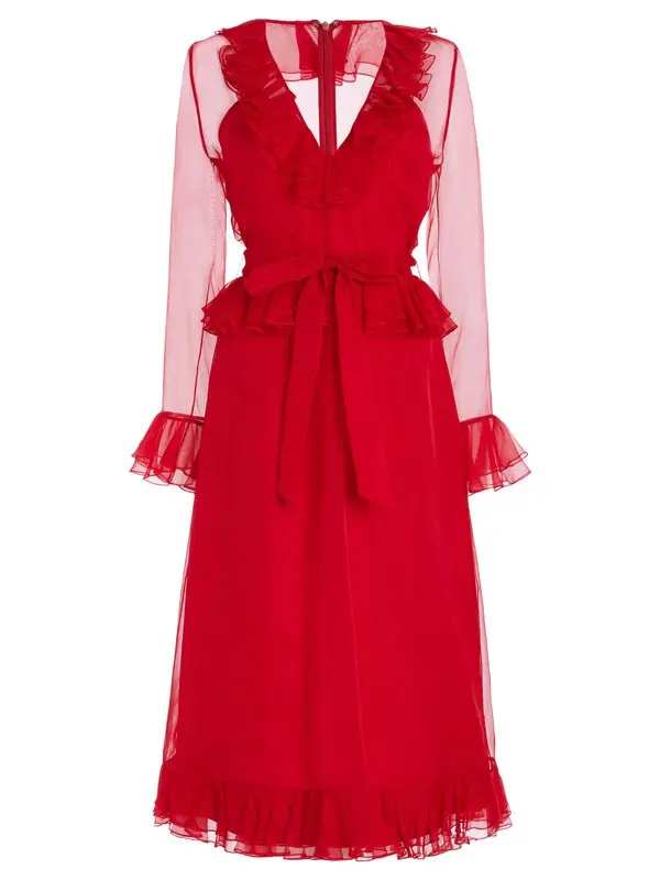 Valentino Garavani Silk-organza Dress - Red