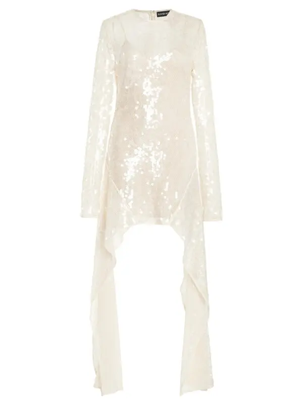 David Koma Sequined Mini Dress - Ivory