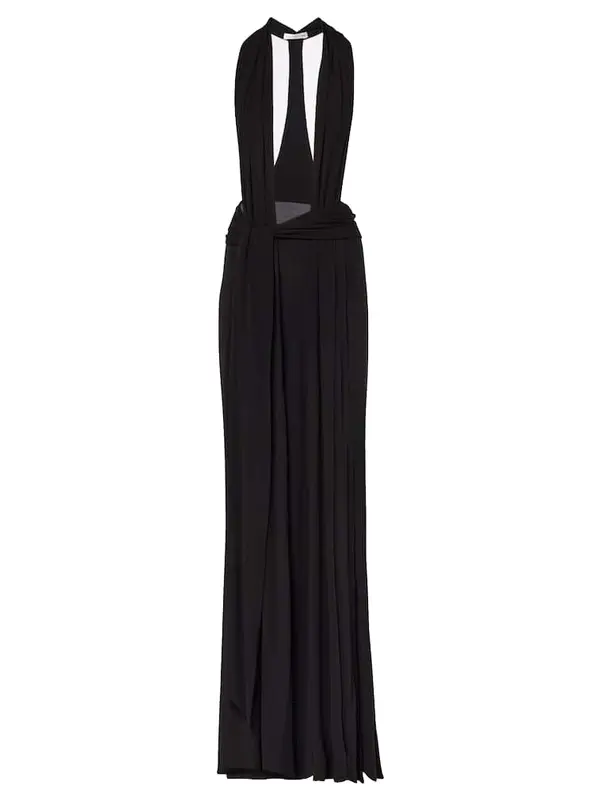 Christopher Esber Trapeze Draped Jersey Gown - Black