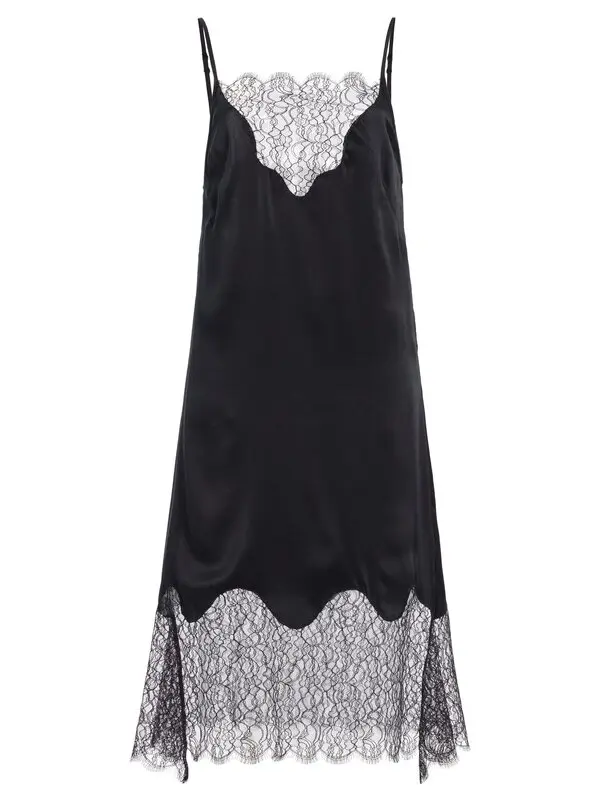 Françoise Stevie Lace-trimmed Slip Dress - Black