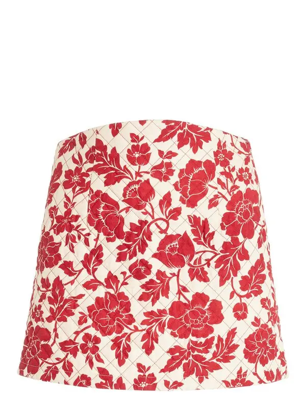 Posse Romeo Floral-print Quilted Mini Skirt - Red