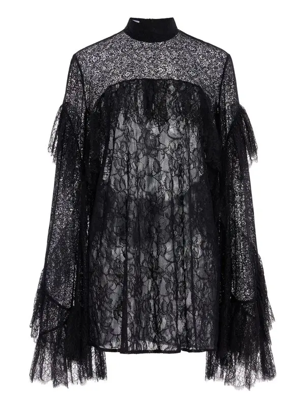 Françoise Carine Lace Blouse - Black