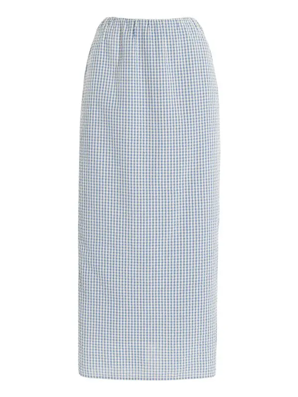 Posse Mira Gingham Maxi Skirt - Blue