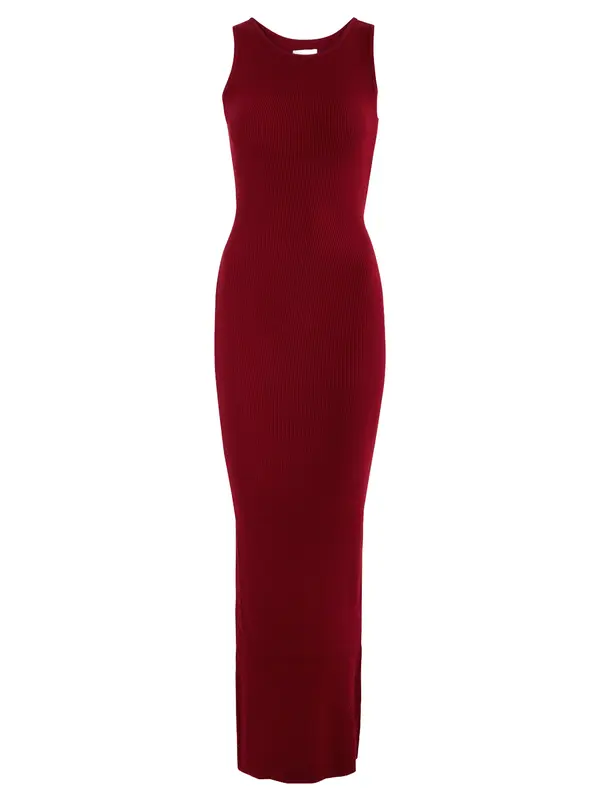 AEXAE Stretch-knit Maxi Dress - Dark Red