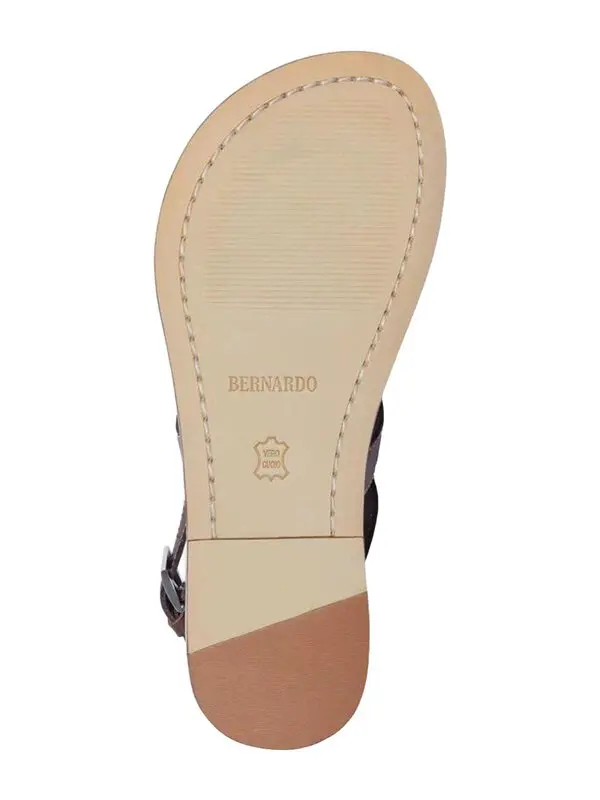 Bernardo Calfskin T-strap Slingback Sandals - Dark Choco