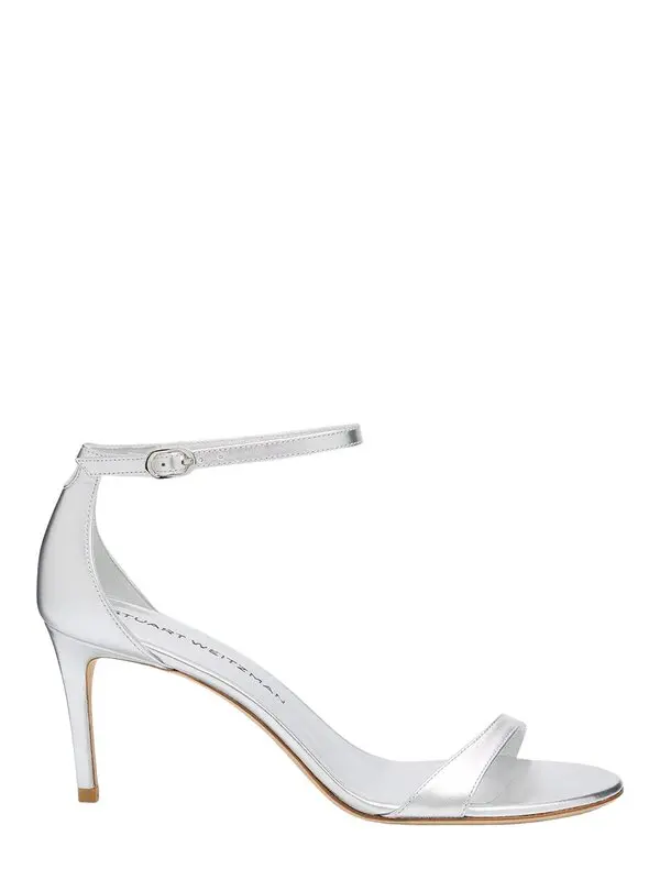 STUART WEITZMAN Nudist Ii Metallic Sandals - Silver