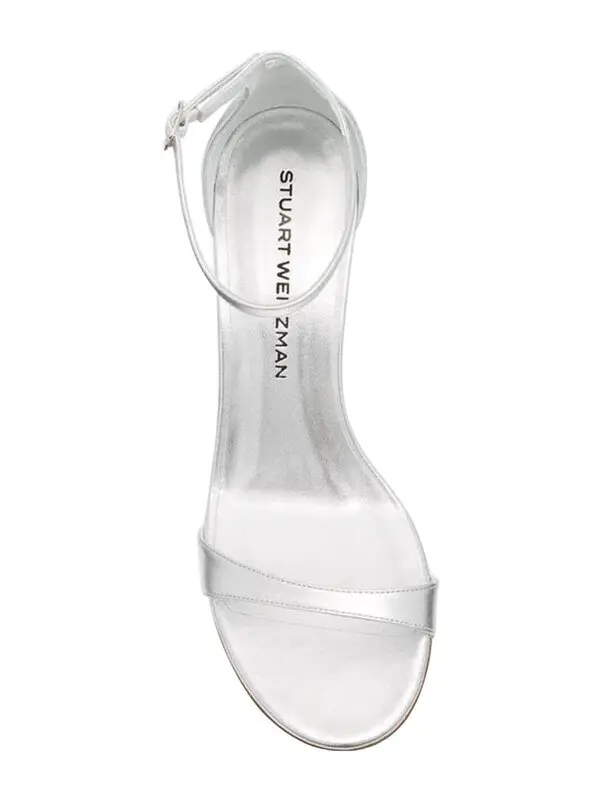 STUART WEITZMAN Nudist Ii Metallic Sandals - Silver