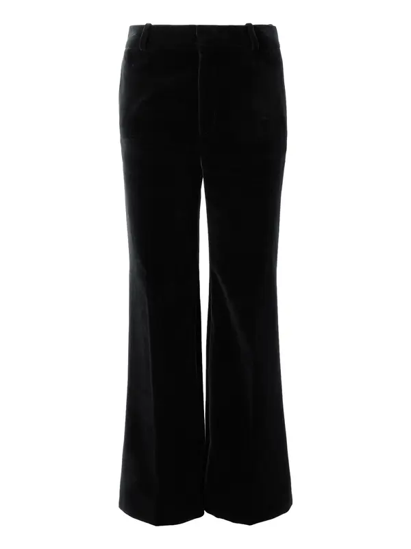 Chloé Cotton-velvet Wide-leg Pants - Blue