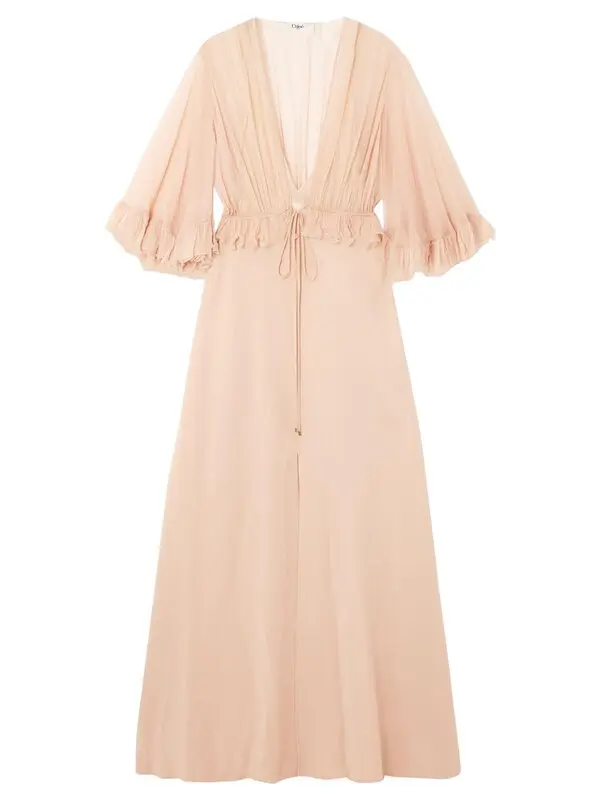 Chloé Ruffled Maxi Dress - Pink