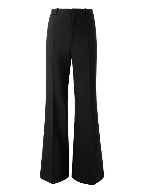 Chloé Wool Flared Trousers - Black