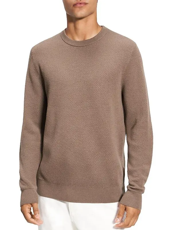 Theory Maden Textured Crewneck Sweater - Dark Taupe