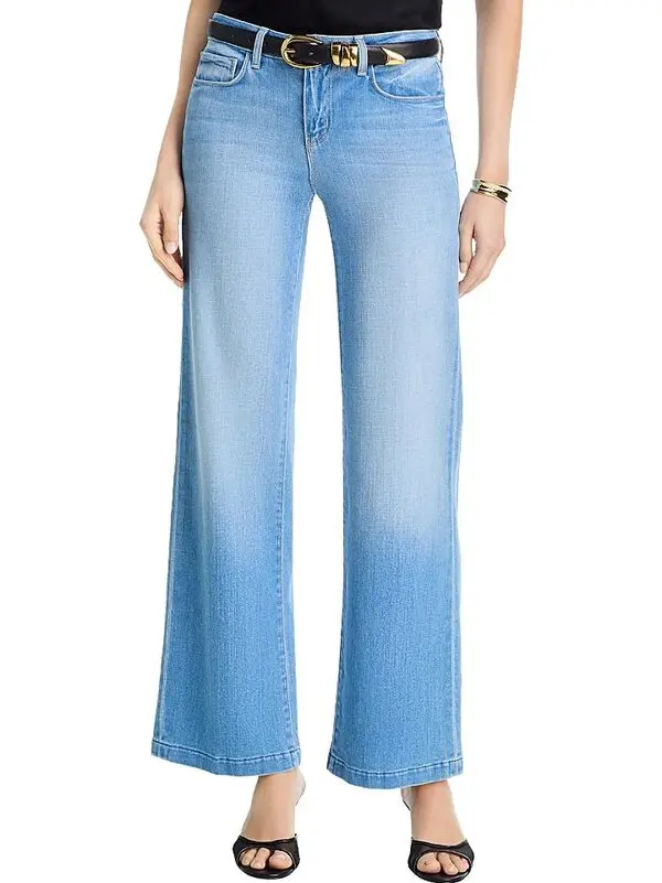 L'Agence Joanne Mid Rise Wide Leg Jeans - Pacific