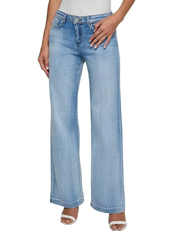 L'Agence Joanne Mid Rise Wide Leg Jeans - Salinas