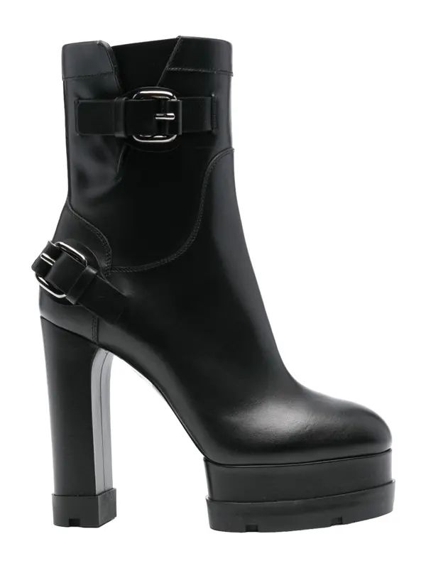 Casadei 130mm Leather Ankle Boots - Black