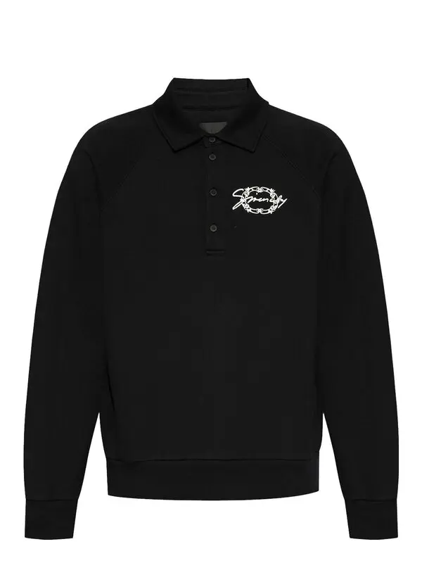 Givenchy Embroidered-logo Polo Shirt - Black