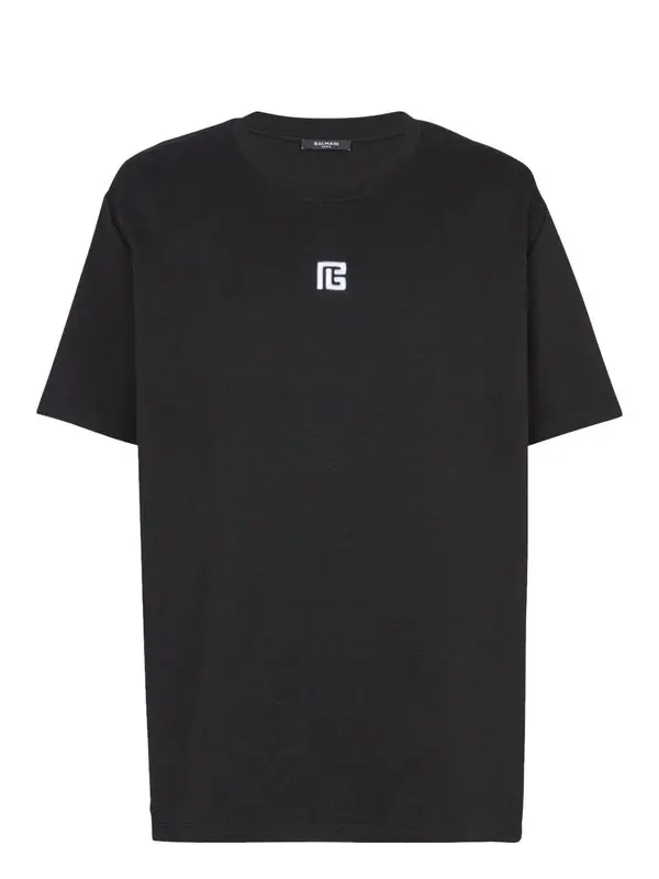 Balmain Logo-embroidered T-shirt - Black