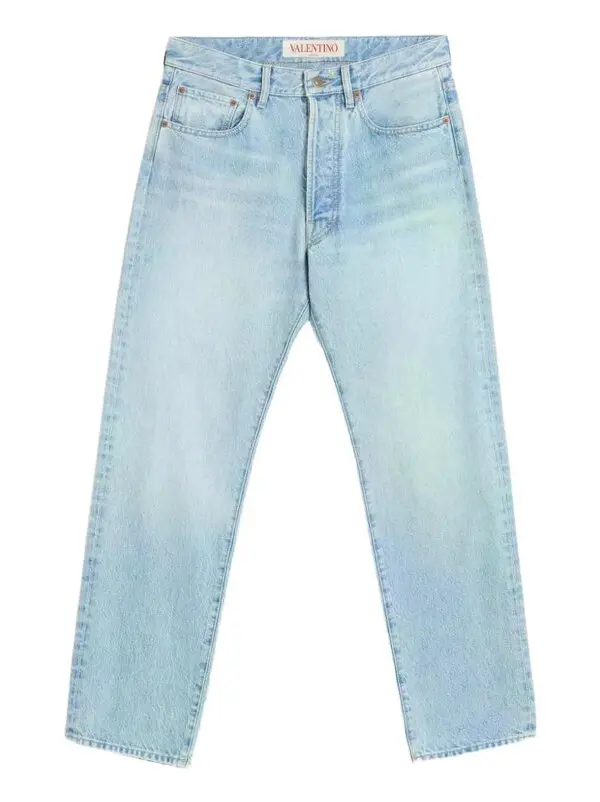 Valentino Garavani Logo-patch Jeans - Blue