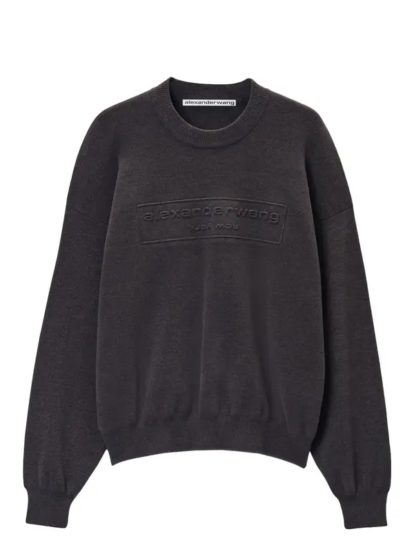 Alexander Wang Logo-embossed Sweater - Grey