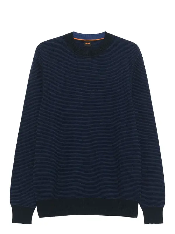 BOSS Two-tone Striped Sweater - Blue