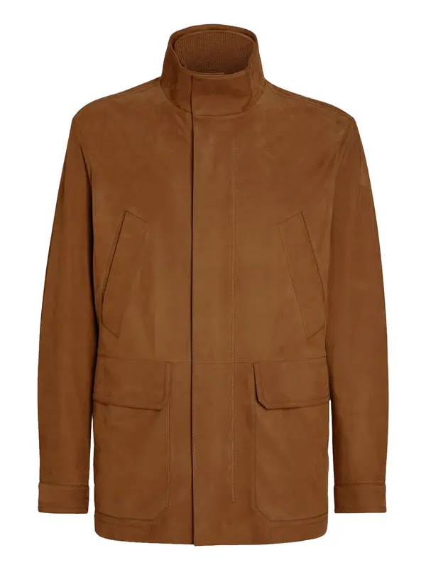 Zegna Vetta Suede Jacket - Brown