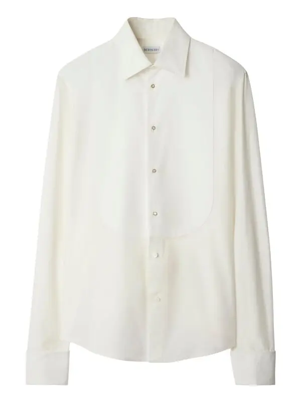 Burberry Poplin Tuxedo Shirt - White