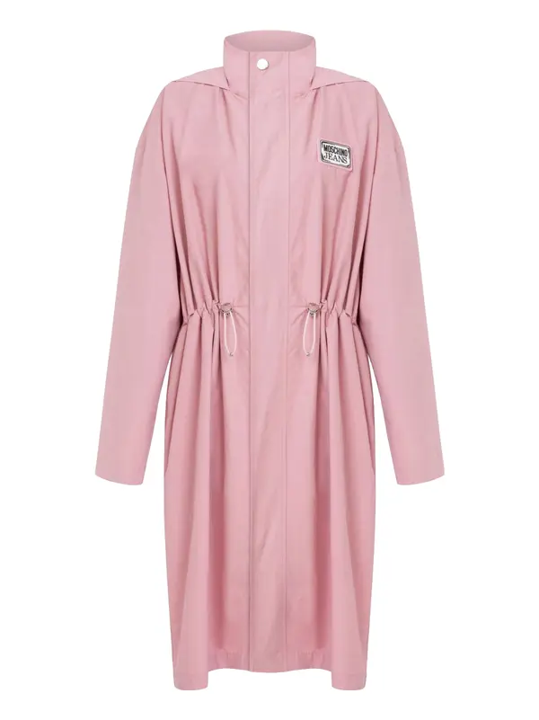 Moschino Logo Patch Parka - Pink