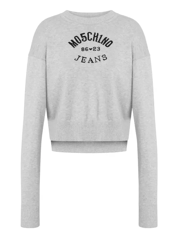 Moschino Logo-intarsia Jumper - Grey