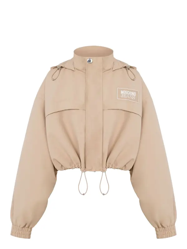 Moschino Cropped Hooded Jacket - Brown