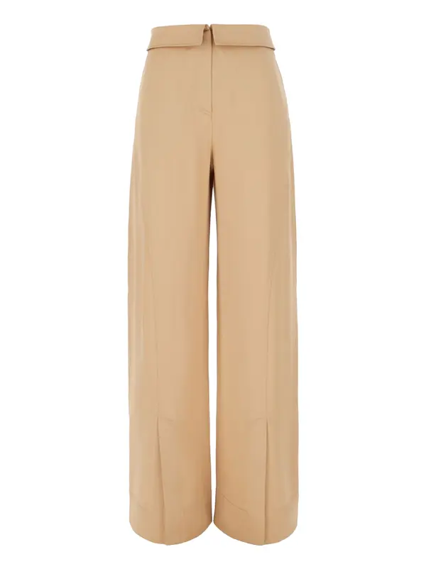 Alberta Ferretti Concealed-fastening Palazzo Trousers - Neutrals