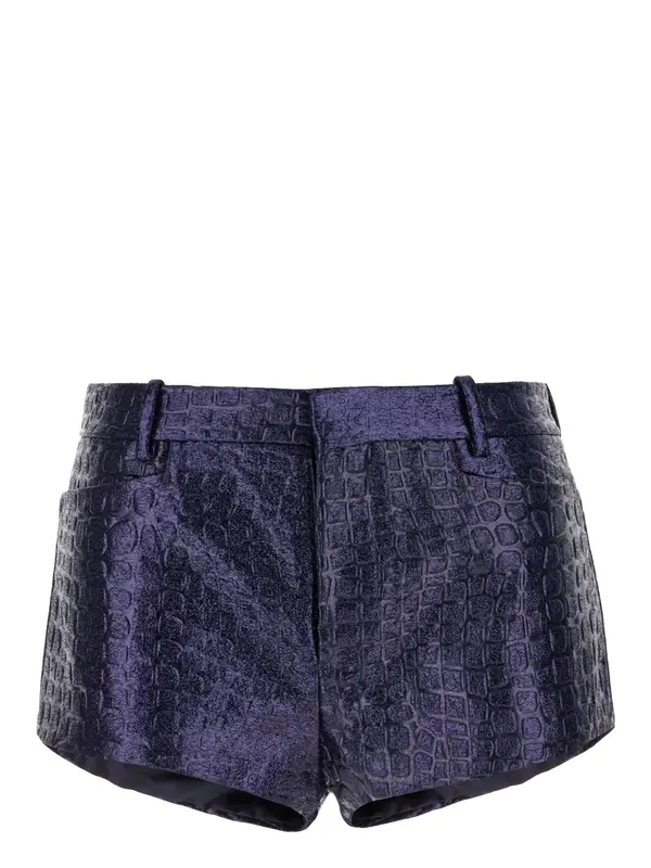 TOM FORD Croc-effect Thigh-length Shorts - Purple