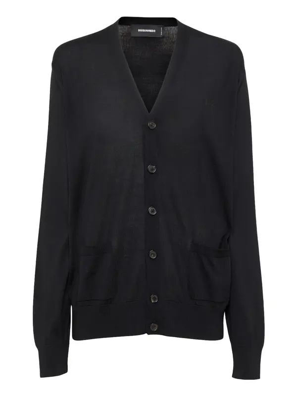 Dsquared2 Virgin Wool Cardigan - Black