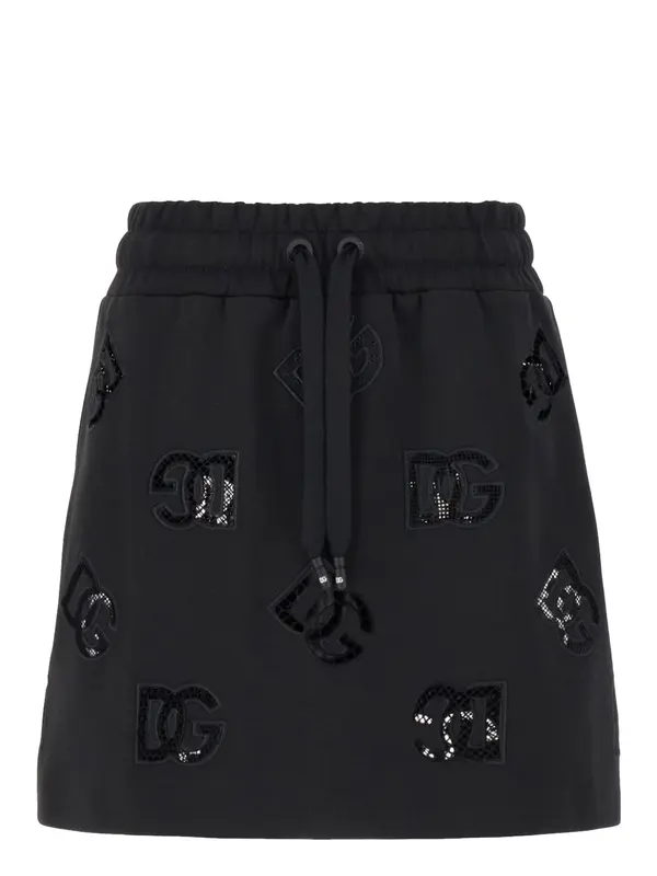 Dolce & Gabbana Logo-patch Mini Skirt - Black