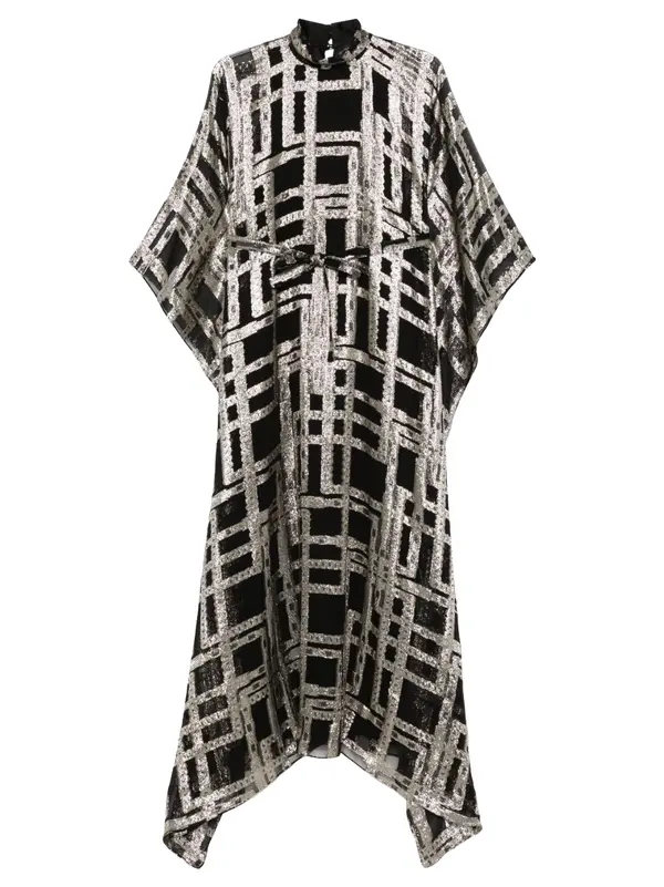 TALLER MARMO Checked Maxi Dress - Black