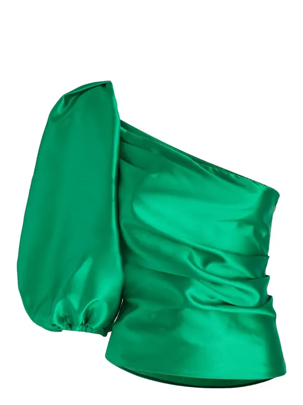 SIMONA CORSELLINI Satin Asymmetric Top - Green