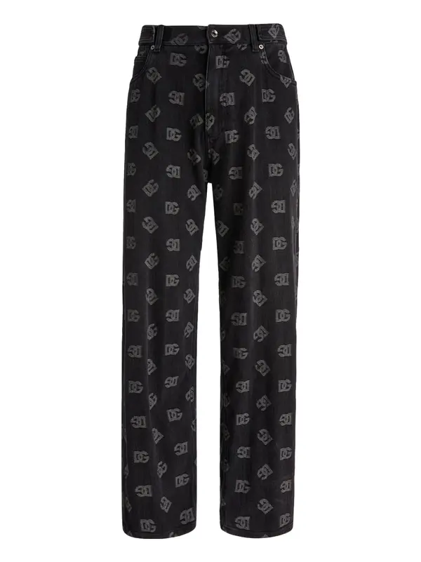 Dolce & Gabbana Monogram Jeans - Black