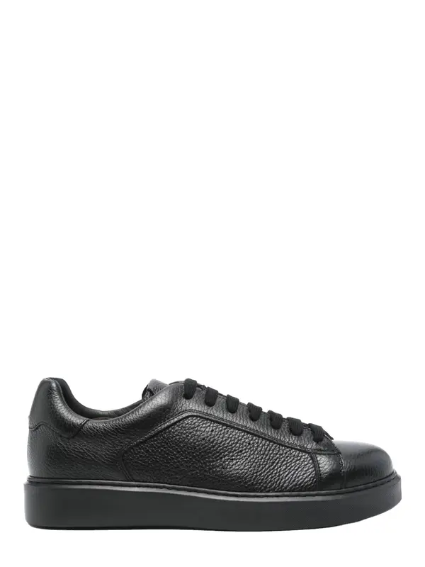 DOUCAL'S Grained Leather Sneakers - Black