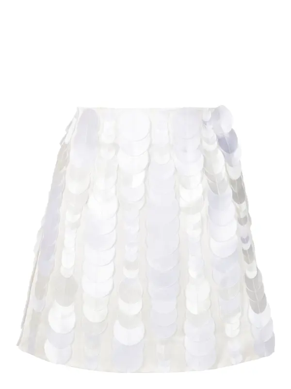 GLORIA COELHO Circle-appliqué Miniskirt - White