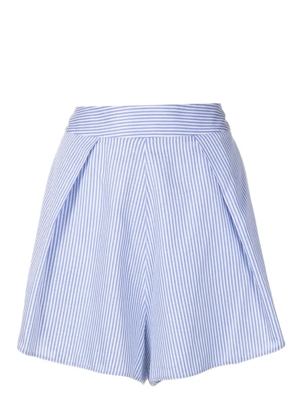 GLORIA COELHO X Isabella Fiorentino Striped Tailored Shorts - Black