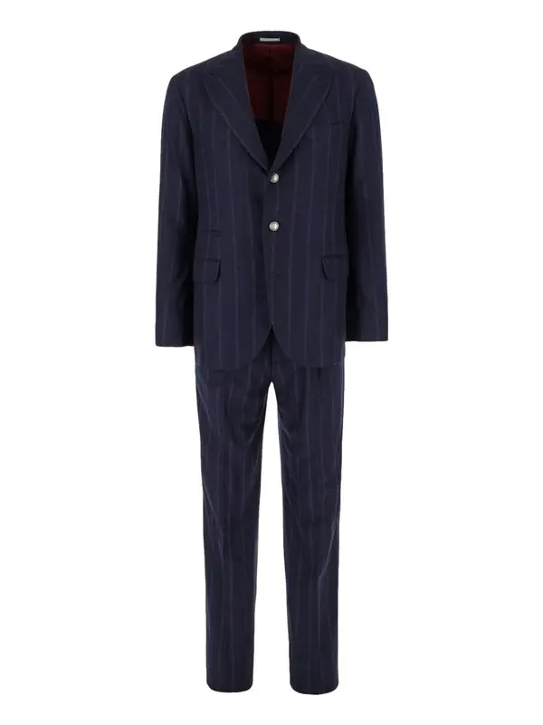 Brunello Cucinelli Striped Suit - Blue