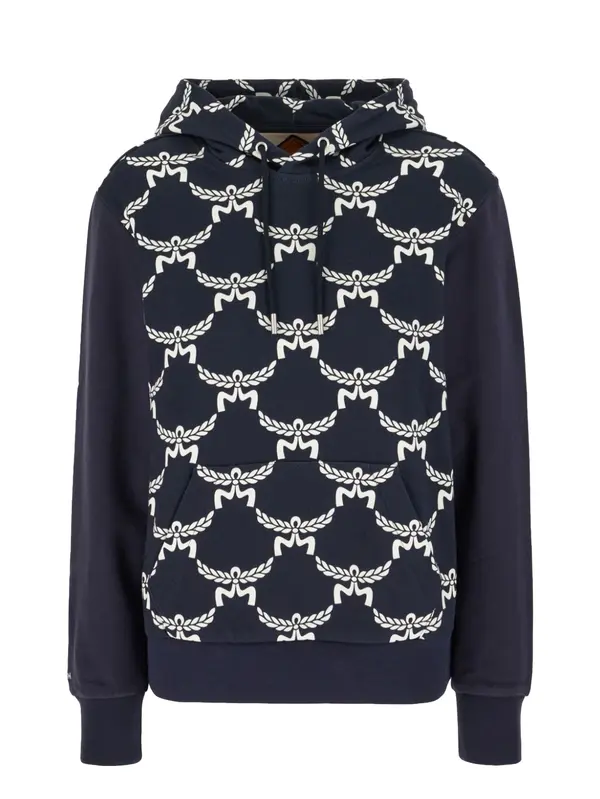 Mcm Printed Cotton Hoodie - Blue