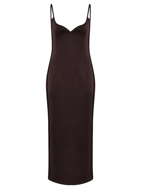 Paris Georgia Heart Midi Dress - Brown