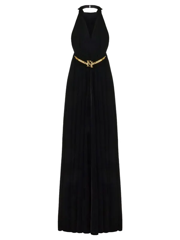 Elisabetta Franchi Halterneck Maxi Dress - Black