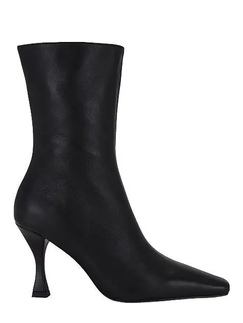 Raye Square Toe Zip Up High Heel Boots - Black