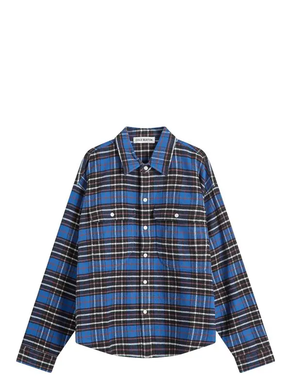 COLE BUXTON Aw24 Flannel Check Shirt - Blue