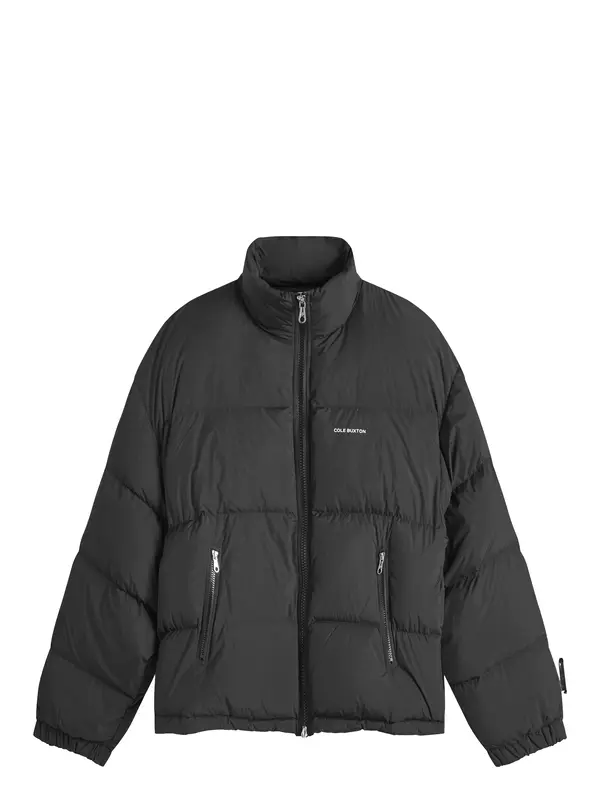 COLE BUXTON Cropped Logo Puffer Jacket - Black