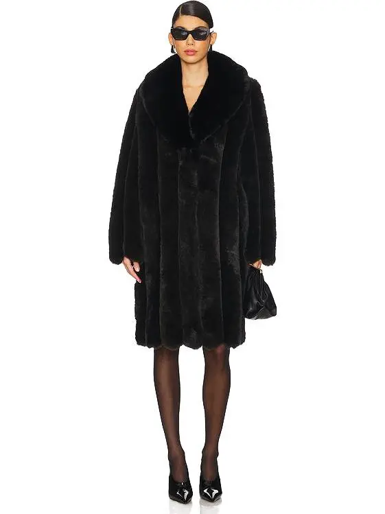 Nbd Nadia Faux Fur Coat - Black