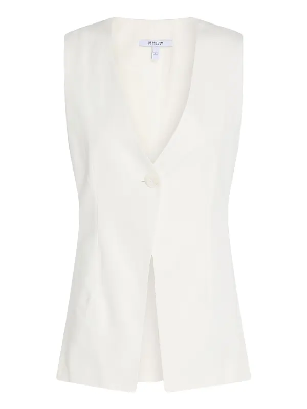 Derek Lam 10 Crosby Francesca Cotton And Tencel™-blend Twill Vest - Ivory